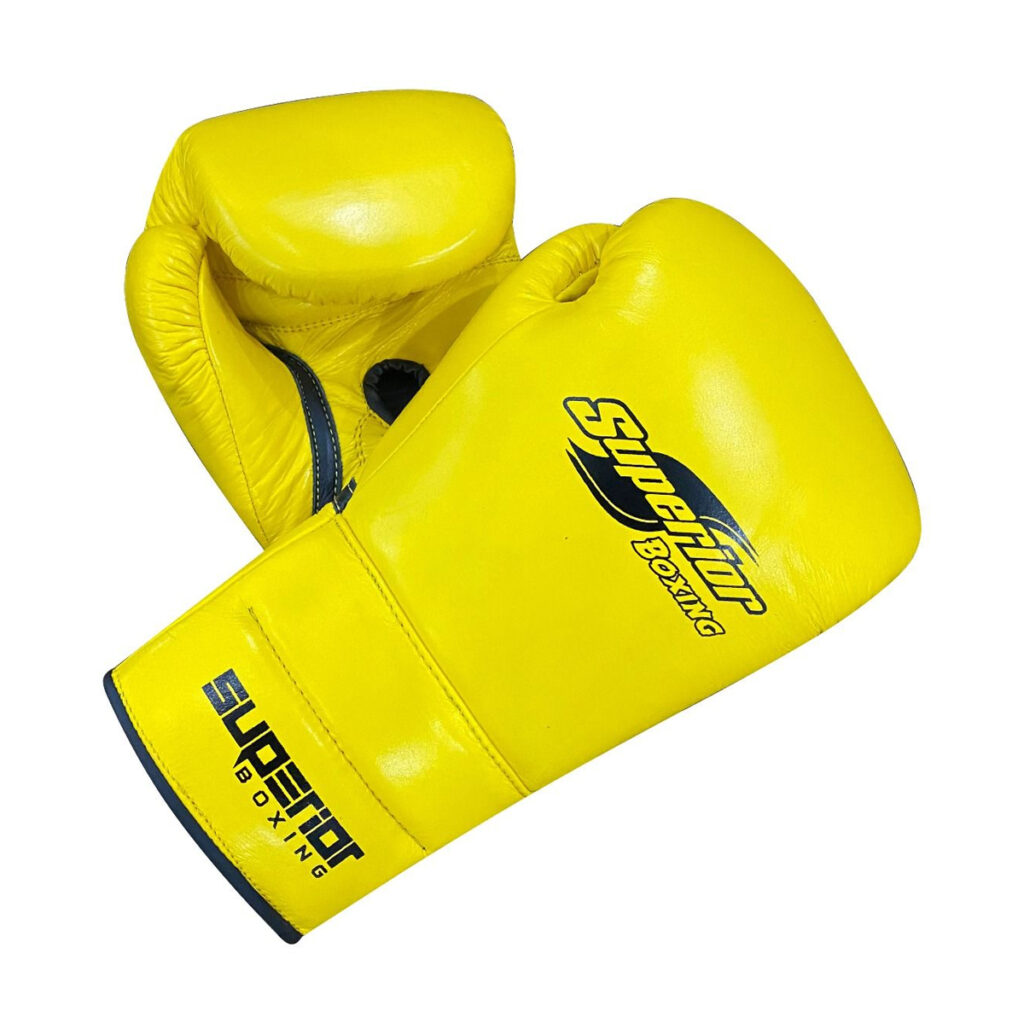 Yellow laceup Sparring Boxing Gloves - Superior Boxing Gear