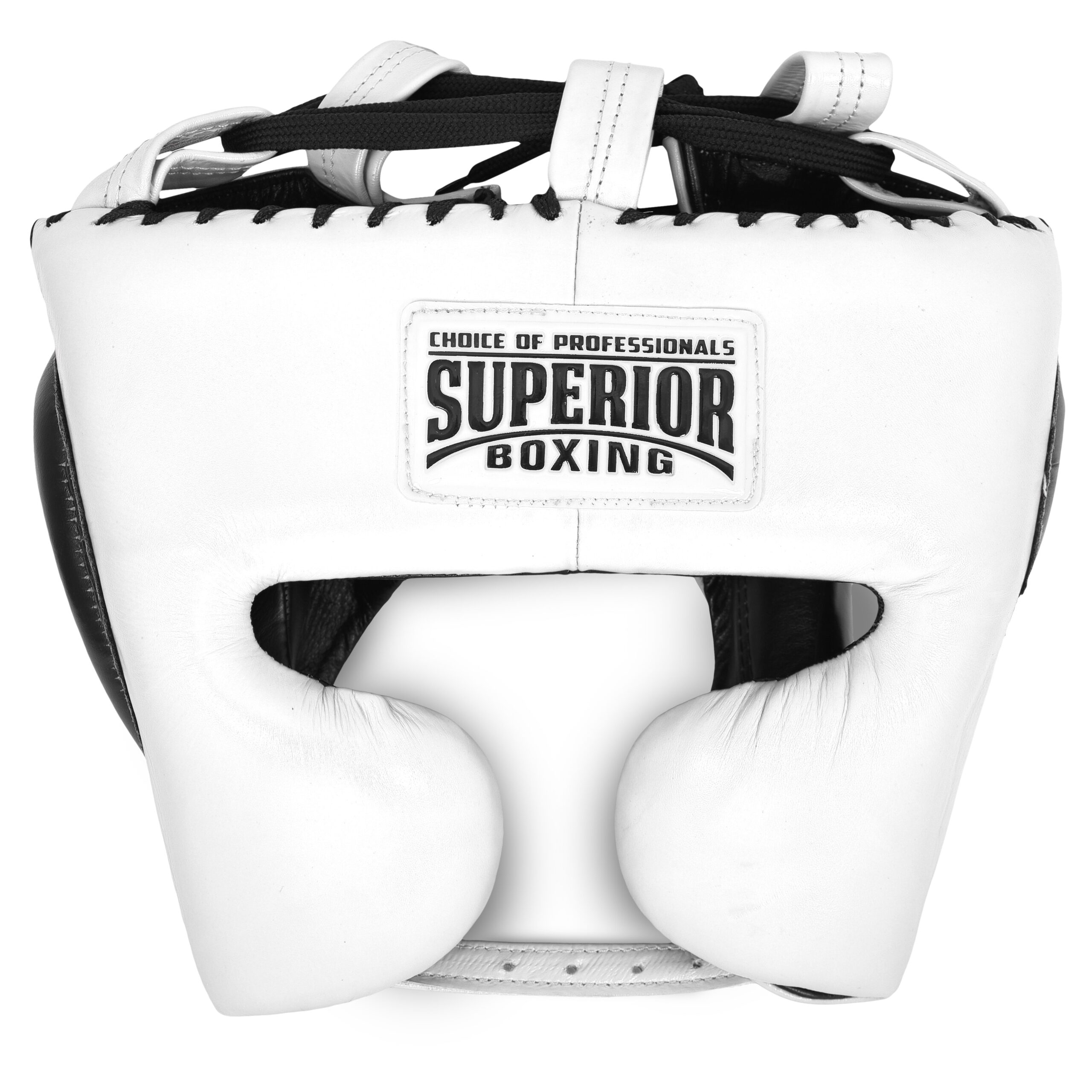 Mexican style Cheeks protection Superior Boxing Headgear White/Black